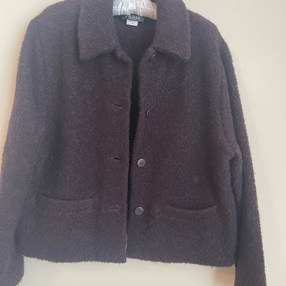 Eileen Fisher | Jackets & Coats | Eileen Fisher Purple Teddy Jacket ...